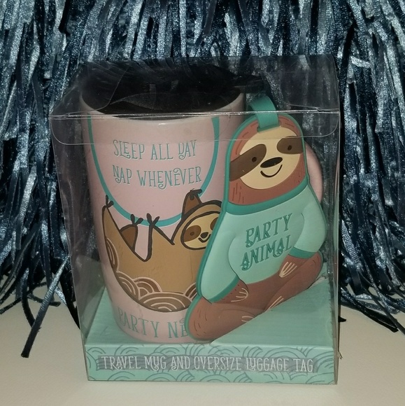 Other | Sloth Luggage Tag And Travel Mug Set | Poshmark